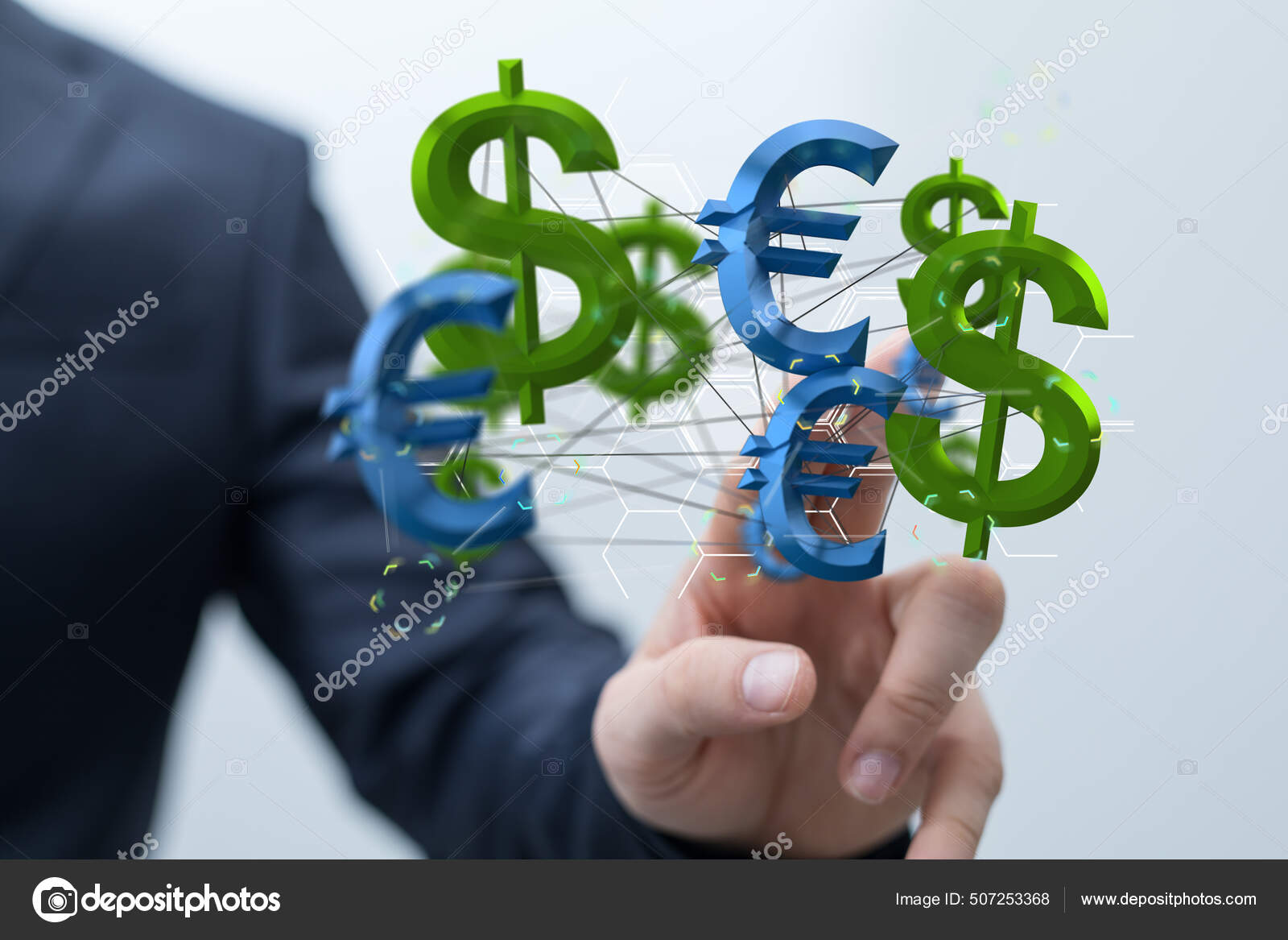 Male Hands Render Main World Currency Theme Dollar Euro Background ...