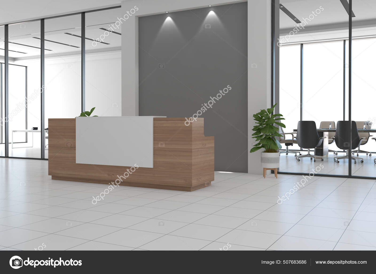 Design 3d De Recepcao De Escritorio Design De Balcão De Recepção