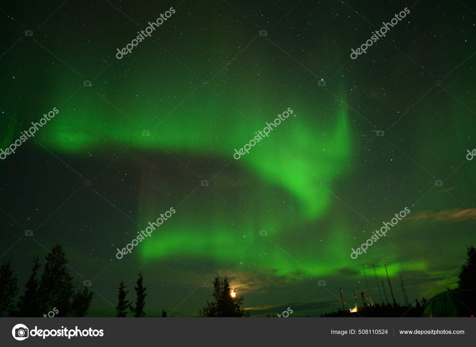 Natural Light Display Aurora Dynamic Patterns Brilliant Lights — Stock ...