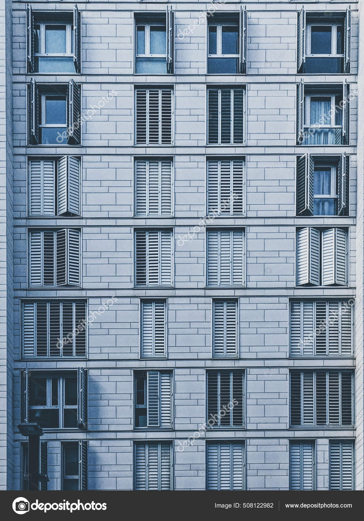Vertical Shot Residential Building Window Shutters — Stock Photo ...