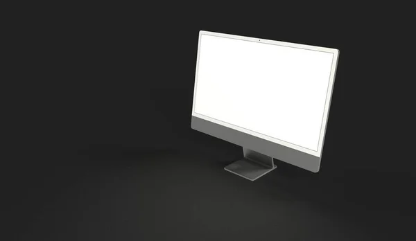 Rendering Computer Display Mock Blank White Screen Stock Photo by ...