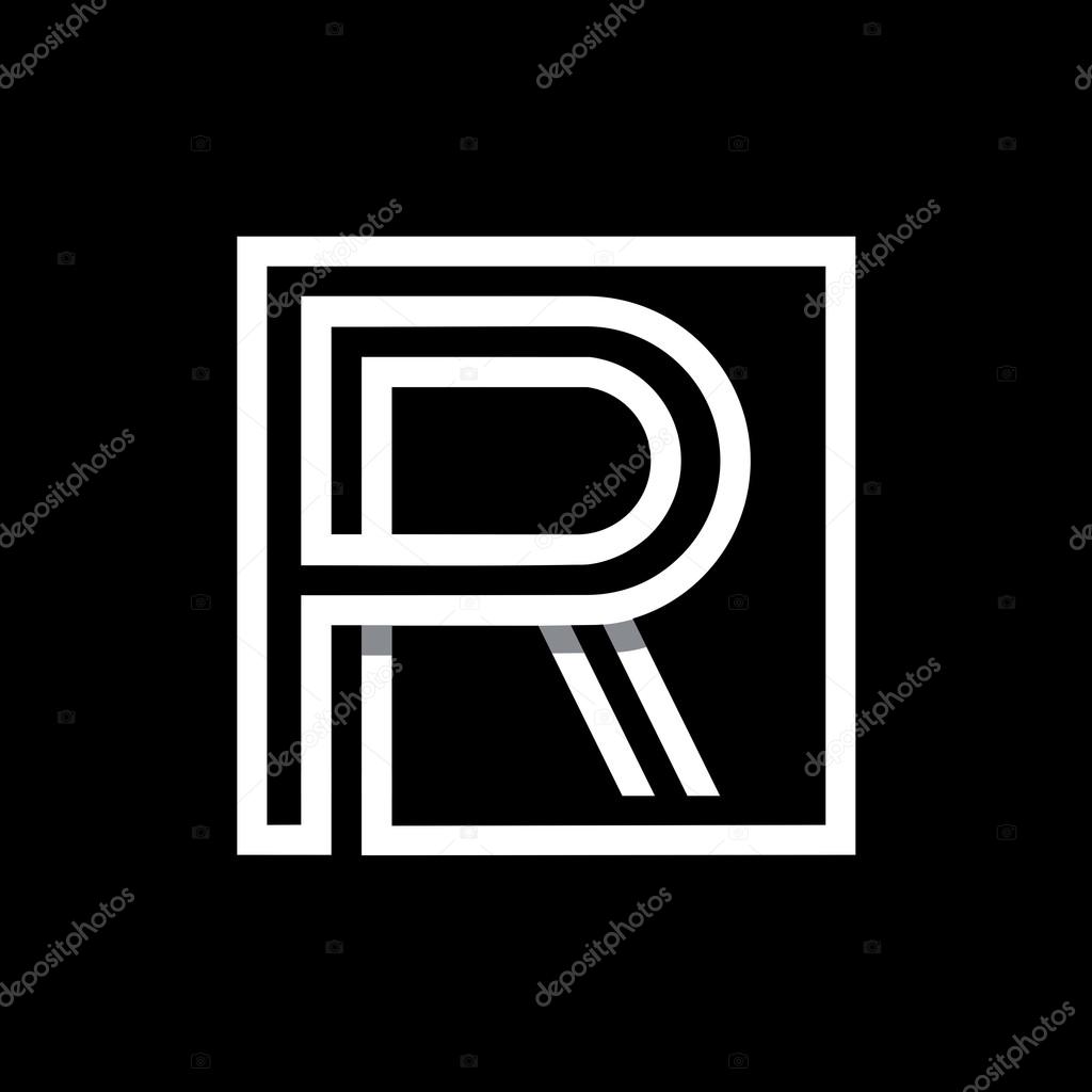 R capital letter enclosed in a square. Stock Vector Image by ©PGMart ...