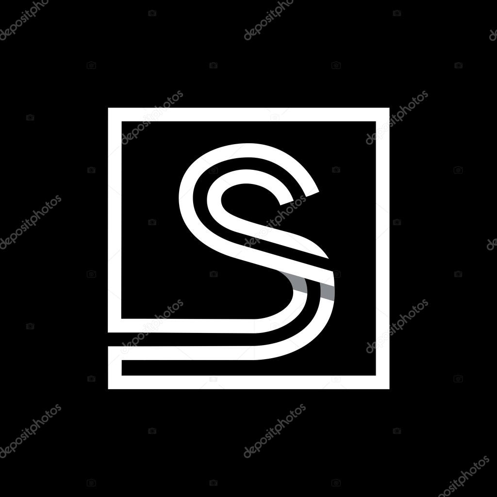 S capital letter enclosed in a square. Stock Vector Image by ©PGMart ...