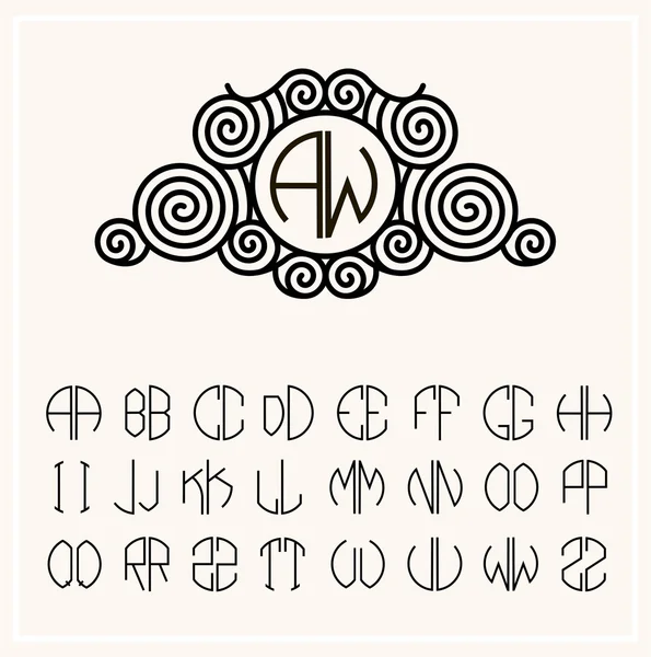 Two letters monogram template. — Stock Vector © Epifantsev #88058900