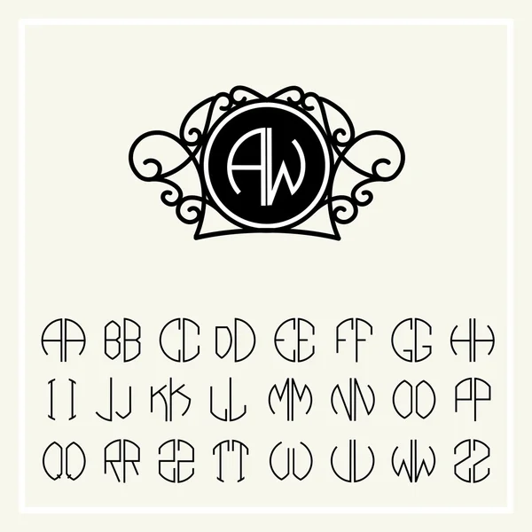 Art letters for monogram design — Stock Vector © PGMart #69298273