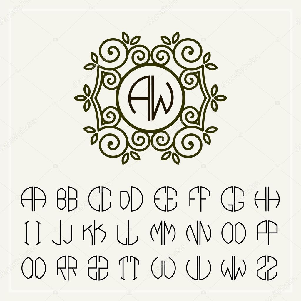 Art letters for monogram design — Stock Vector © PGMart #69298117