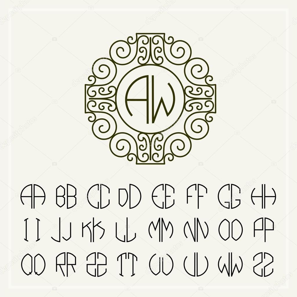 Art letters for monogram design — Stock Vector © PGMart #69298273