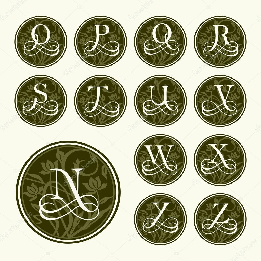 Vintage set capital letter Stock Vector Image by ©PGMart #76790919