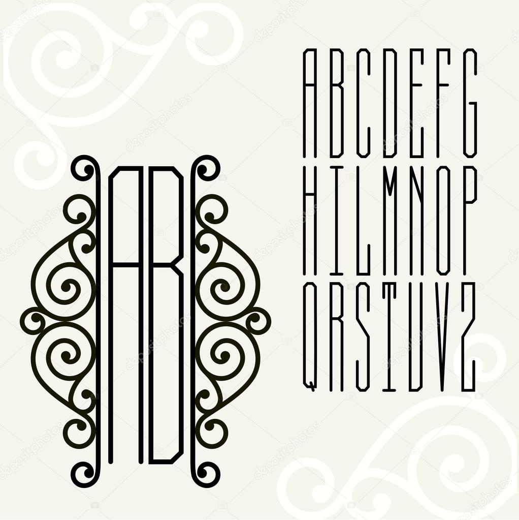 Beautiful monograms | Beautiful Monogram Art Nouveau — Stock Vector ...