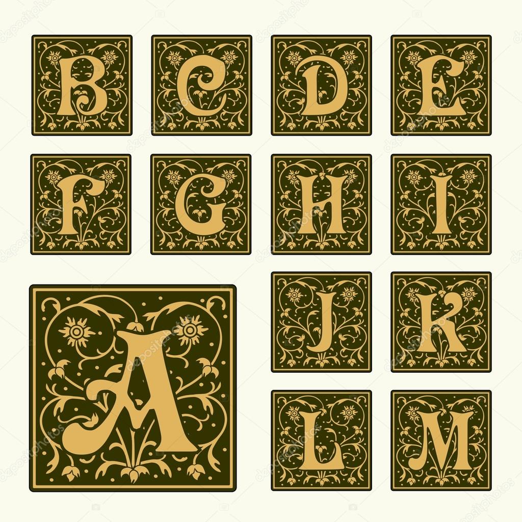 Vintage set capital letters Stock Vector by ©PGMart 76791449