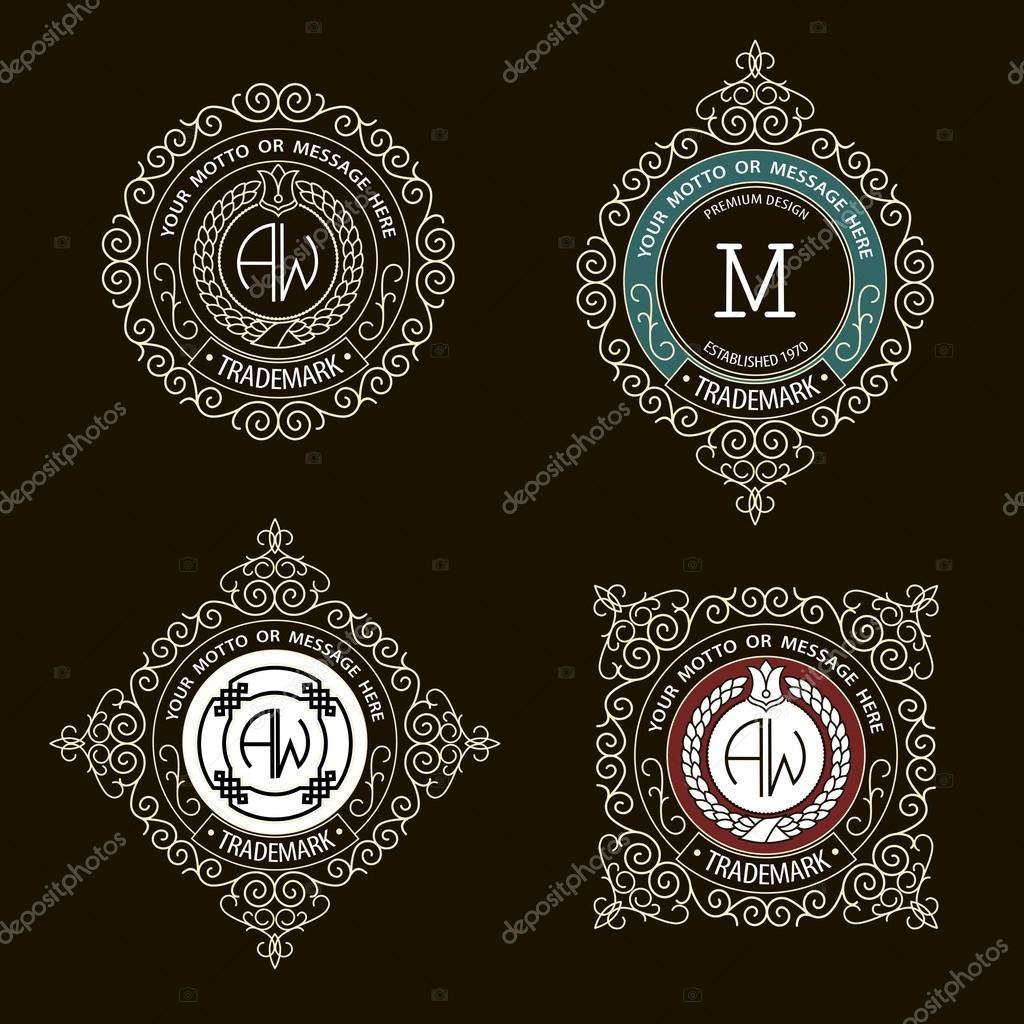 Calligraphic monogram emblem template. Stock Vector by ©PGMart 88685474
