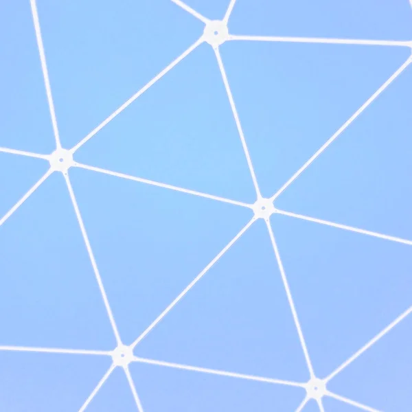 Blockchain network and internet. White lines and connected dots on a ...