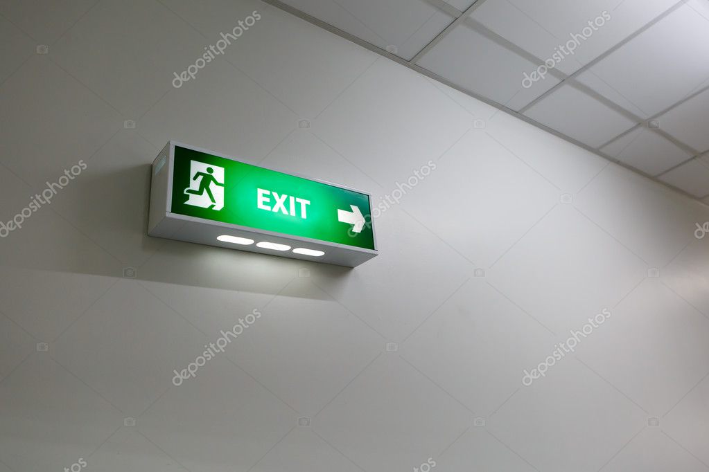 Fire exit light sign — Stock Photo © wittybear #115410908