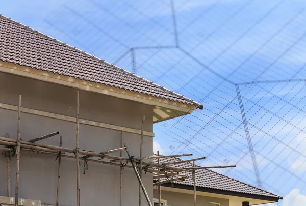 Scaffold support for house building - Stock Image - Everypixel