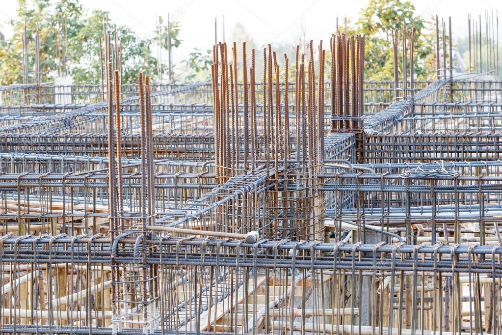 Foundation steel rod for house building — Stock Photo © wittybear #66242897