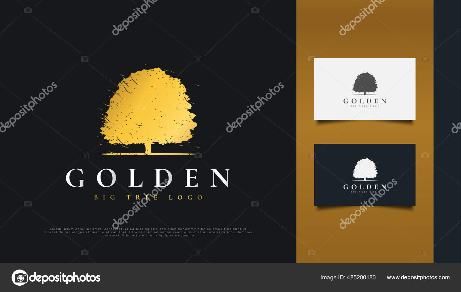 Big Golden Tree Logo Design Stock Vector Image by ©WzKz #485200180