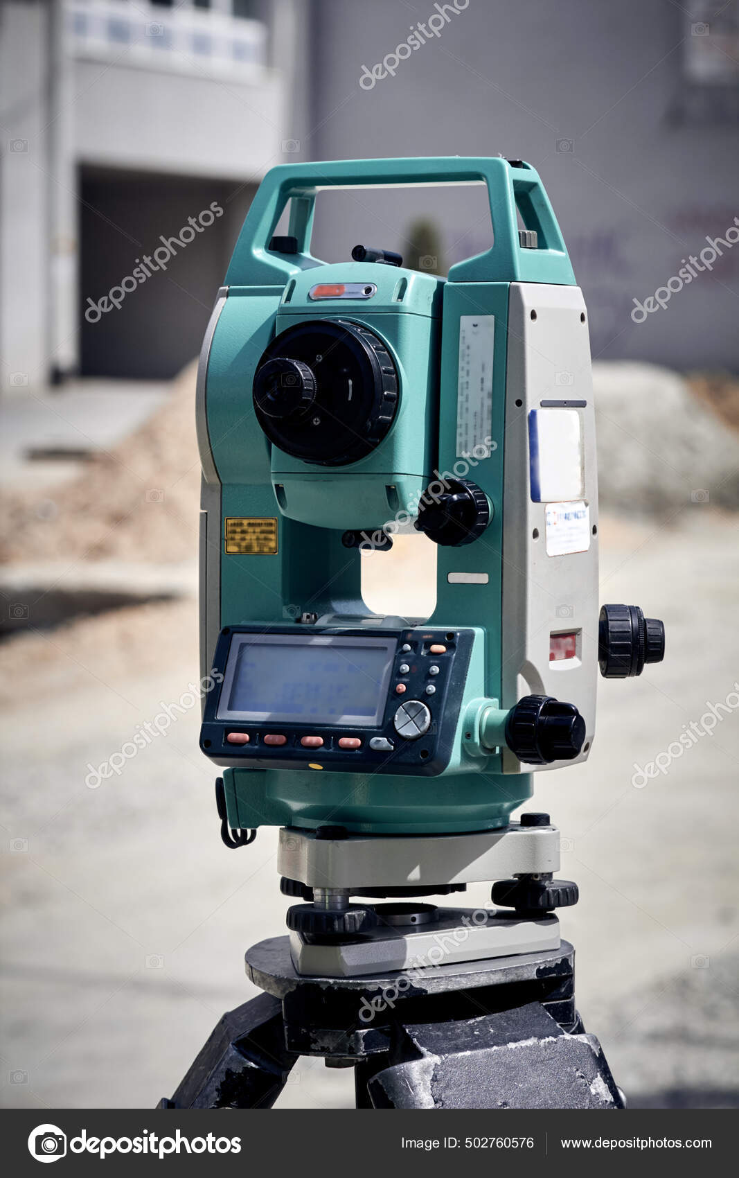 Theodolite Instrument Measuring Land Angles Construction — Stock Photo ...