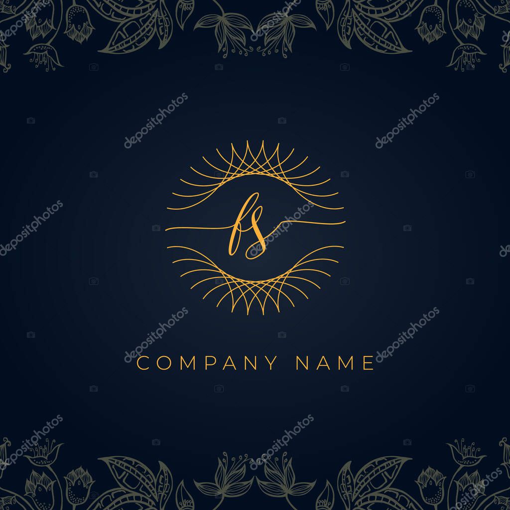Elegante logotipo de lujo de la letra FS. Este icono incorpora con ...