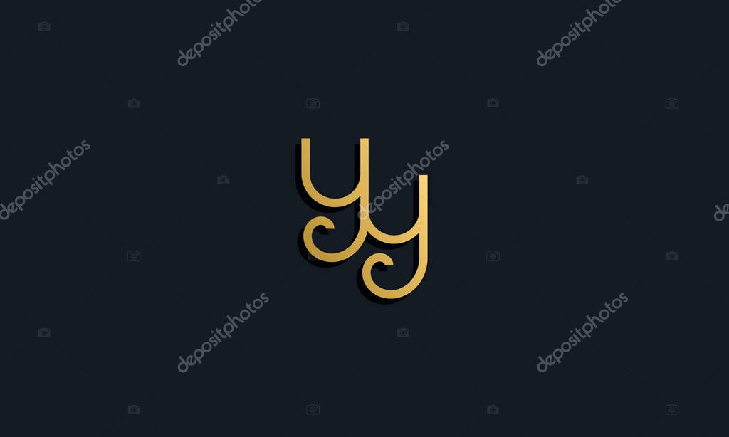 Moda de lujo inicial letra YY logo. Este icono incorpora con tipografía ...