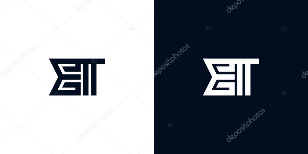 Letras iniciales creativas mínimas logotipo ET. Este logotipo incorpora ...