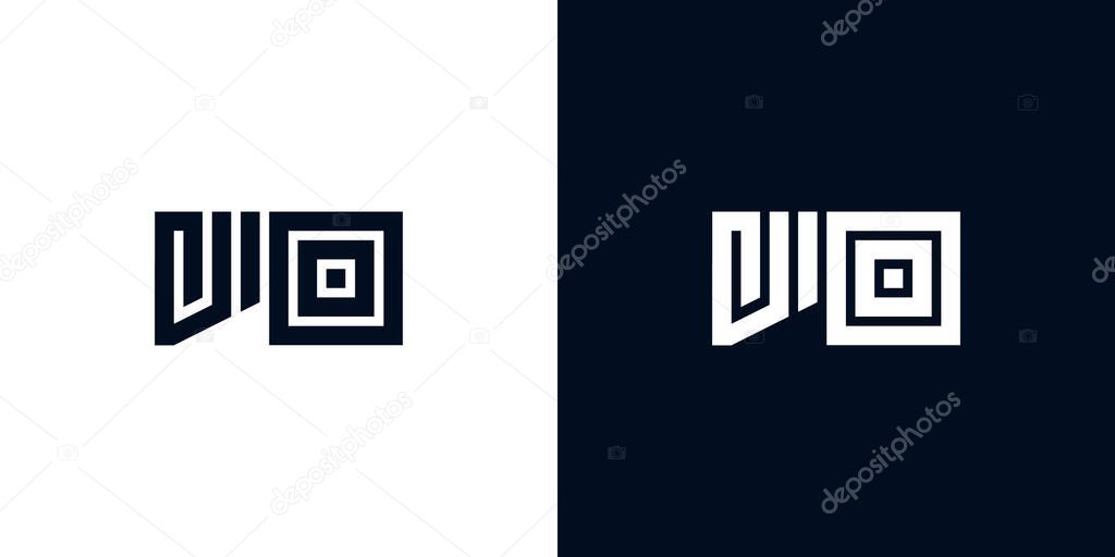 Letras iniciales mínimas creativas VO logo. Este logotipo incorpora con ...
