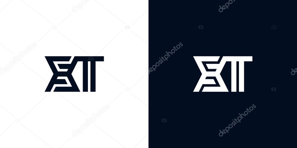 Letras iniciales mínimas creativas logotipo XT. Este logotipo incorpora ...