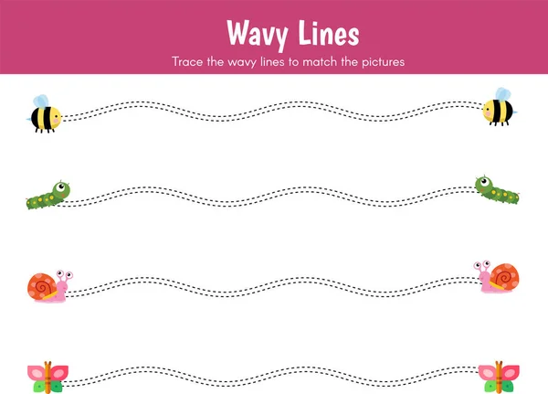 Handwriting Practice Sheet Trace Wavy Lines Worksheet Help Ship Reach ...