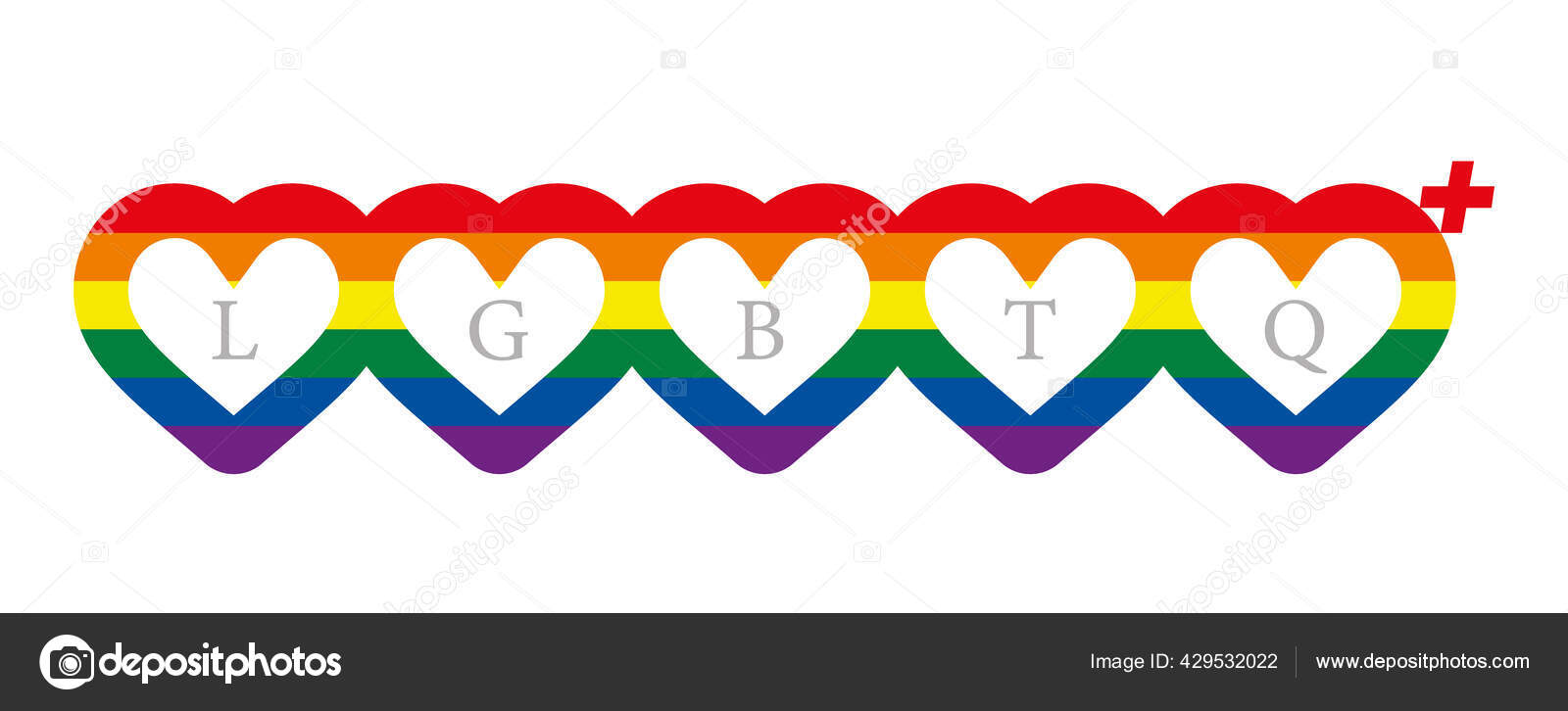 Hearts Lined Next Each Other Representing Colors Lgbtq Lgbtq Color ...