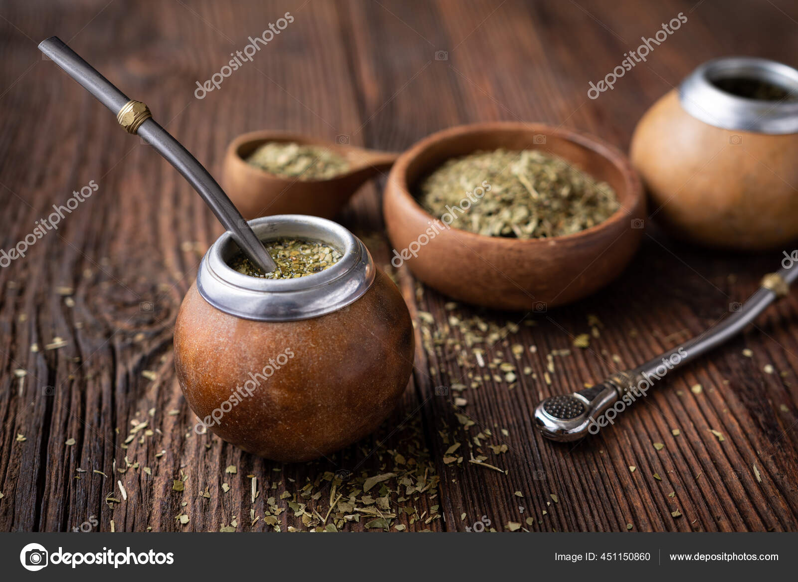 Healthy Infused Drink Classic Yerba Mate Tea Gourd Bombilla Wooden ...
