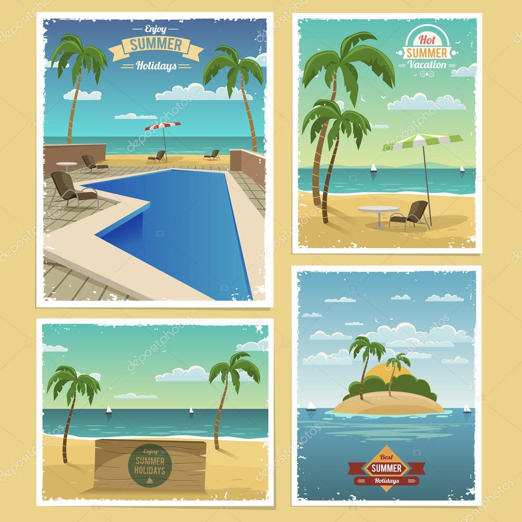 Summer Retro Backgrounds Stock Vector Image by ©alexm83 #54155165
