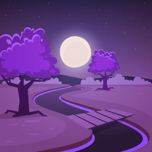 Cartoon Landscape Background Night