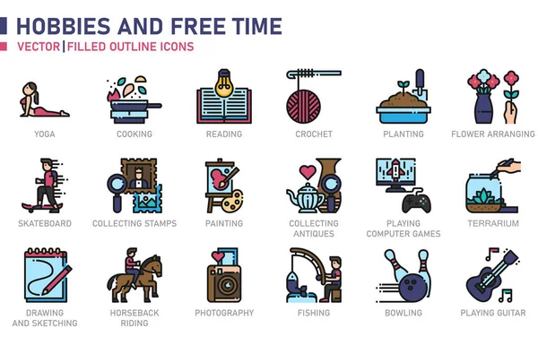 Hobbies and Free Time icon set for website, application, printing ...