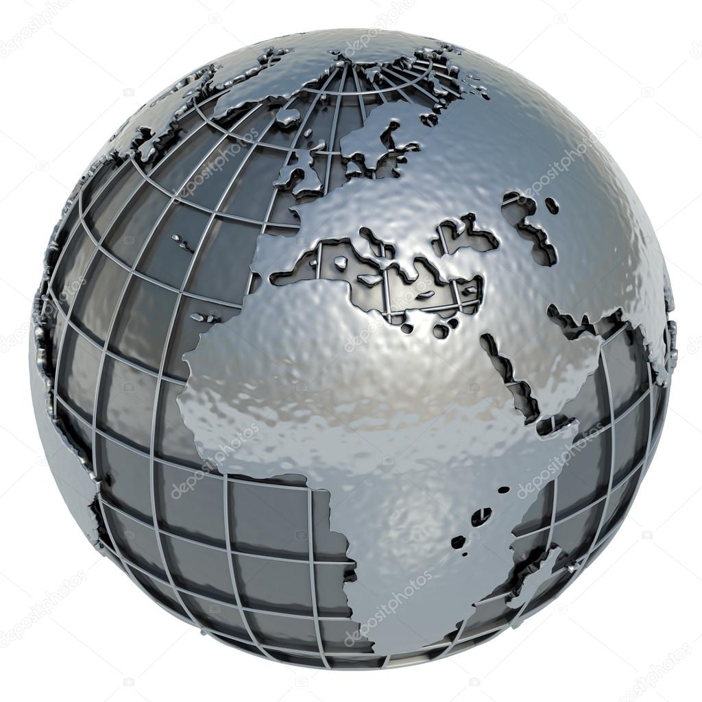Planet Earth made of metal Stock Photo by ©ktsdesign 63260995