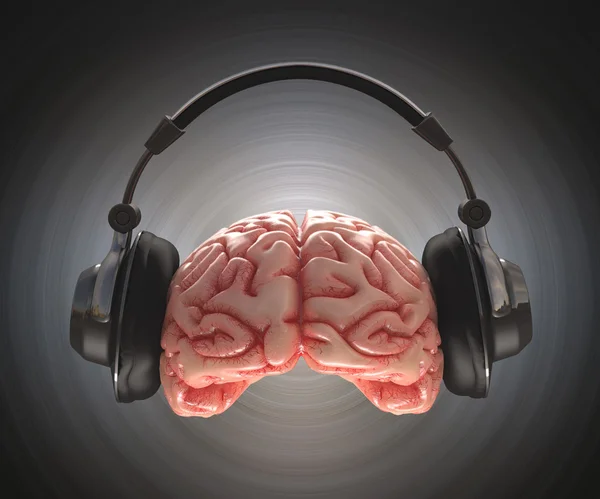 Human brain with headphones Stock Photo by ©rommma 104014922