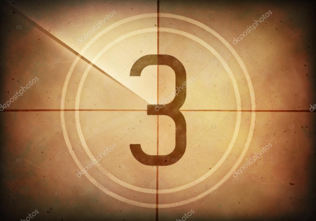Countdown Three on the old movie screen. Stock Photo by ©ktsdesign 63316281
