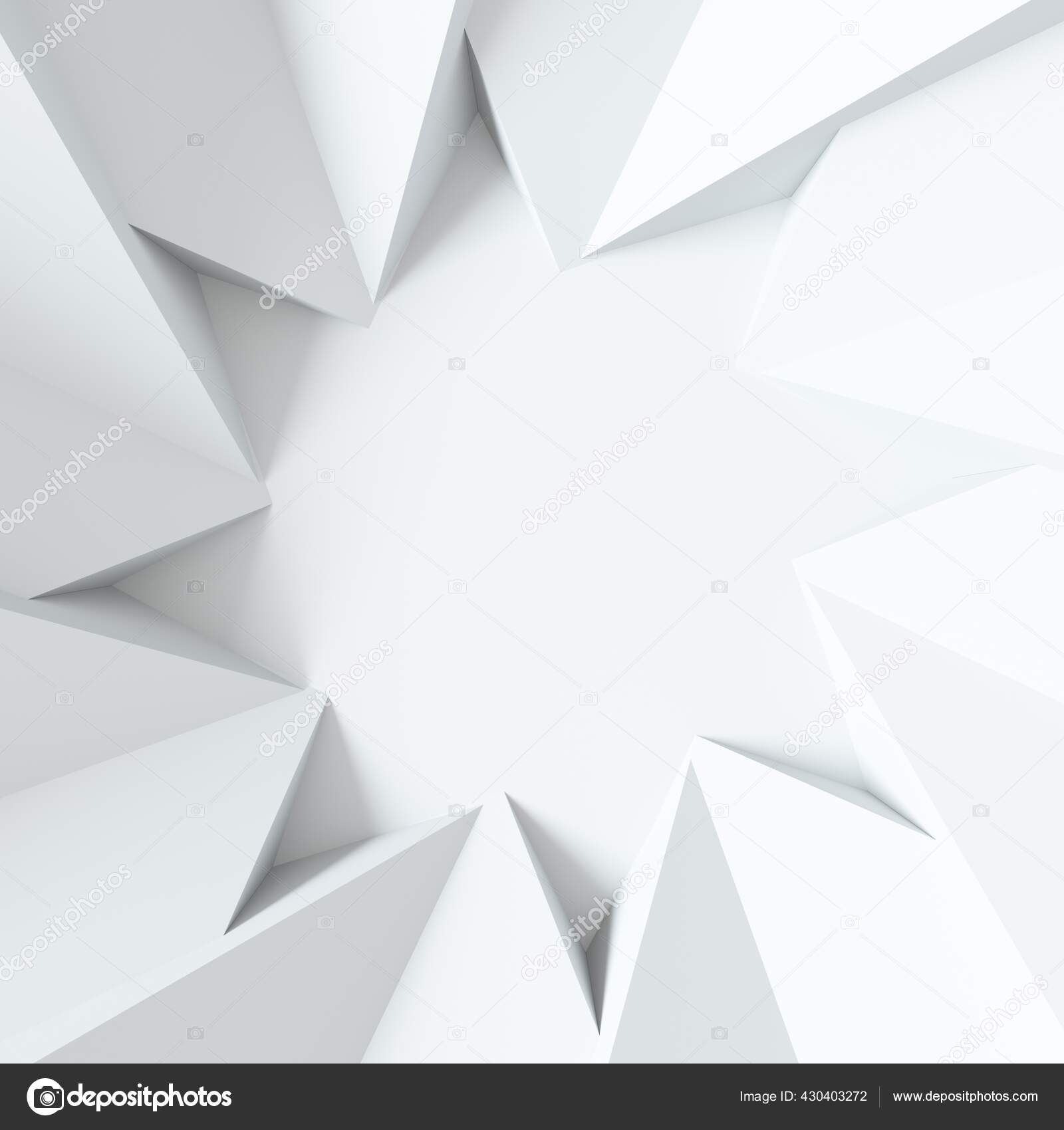 White Geometric Background Center Multifaceted Banner White Enlarged ...