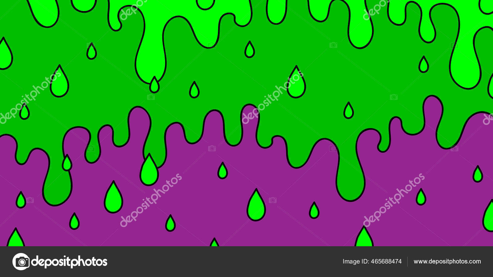 Dripping Green Slime Drops Violet Background Radioactive Liquid Drops ...
