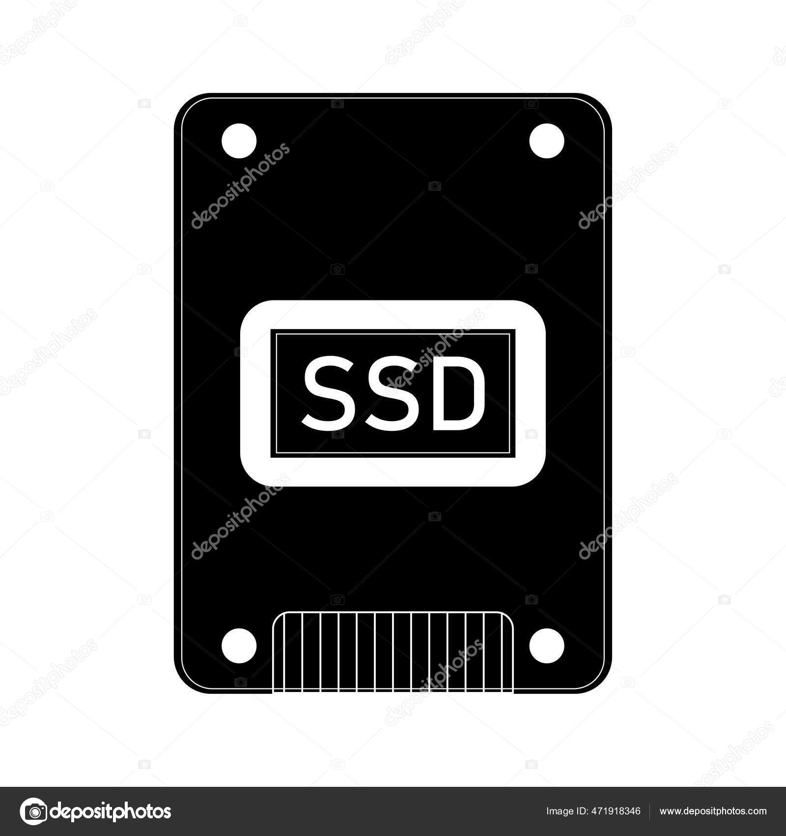 Icono Ssd Señal Estado Sólido Símbolo Disco Almacenamiento Vector ...