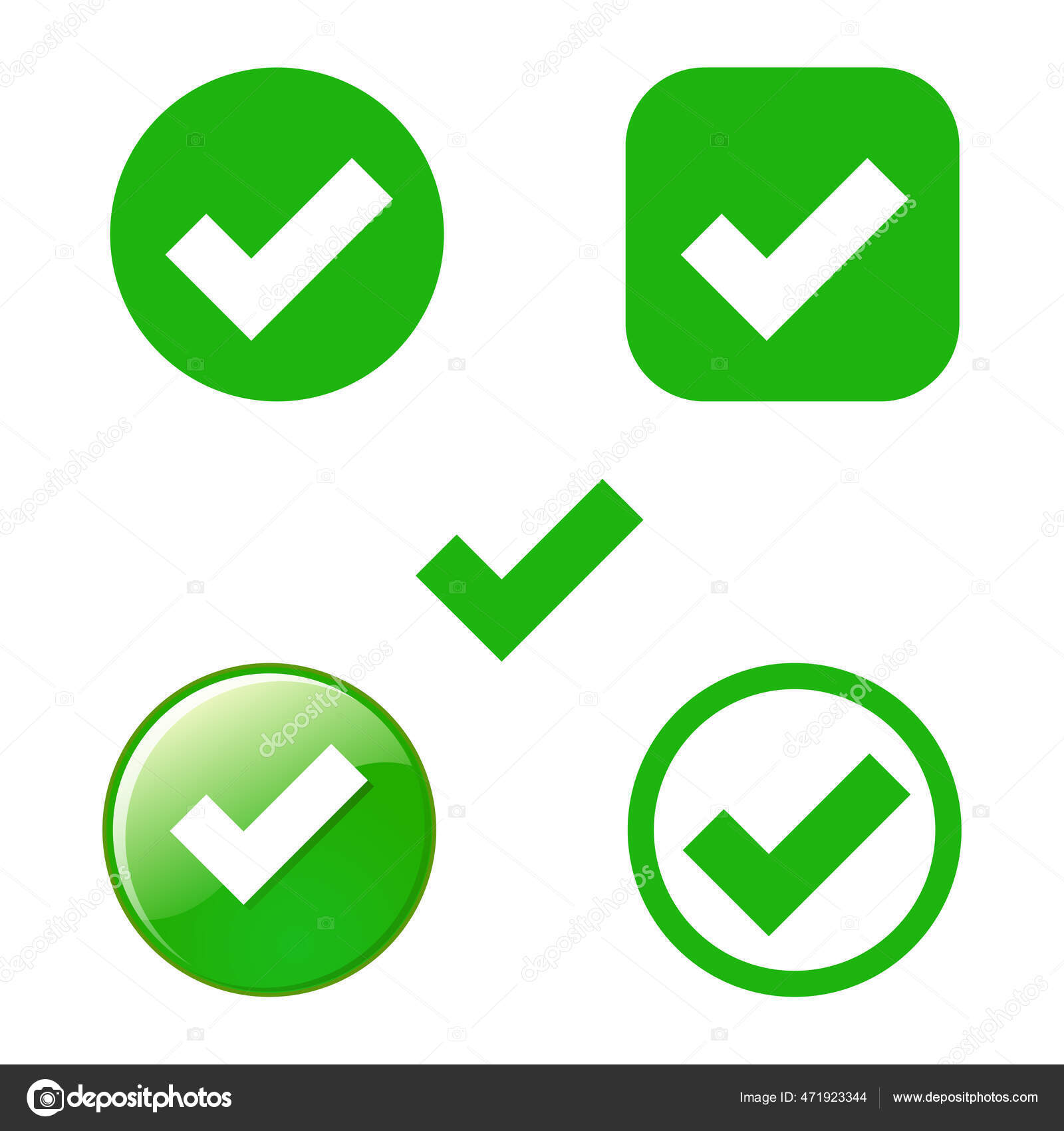 Green Check Mark Icons Set Vector Signs Stock Vector by ©Maximlacrimart ...