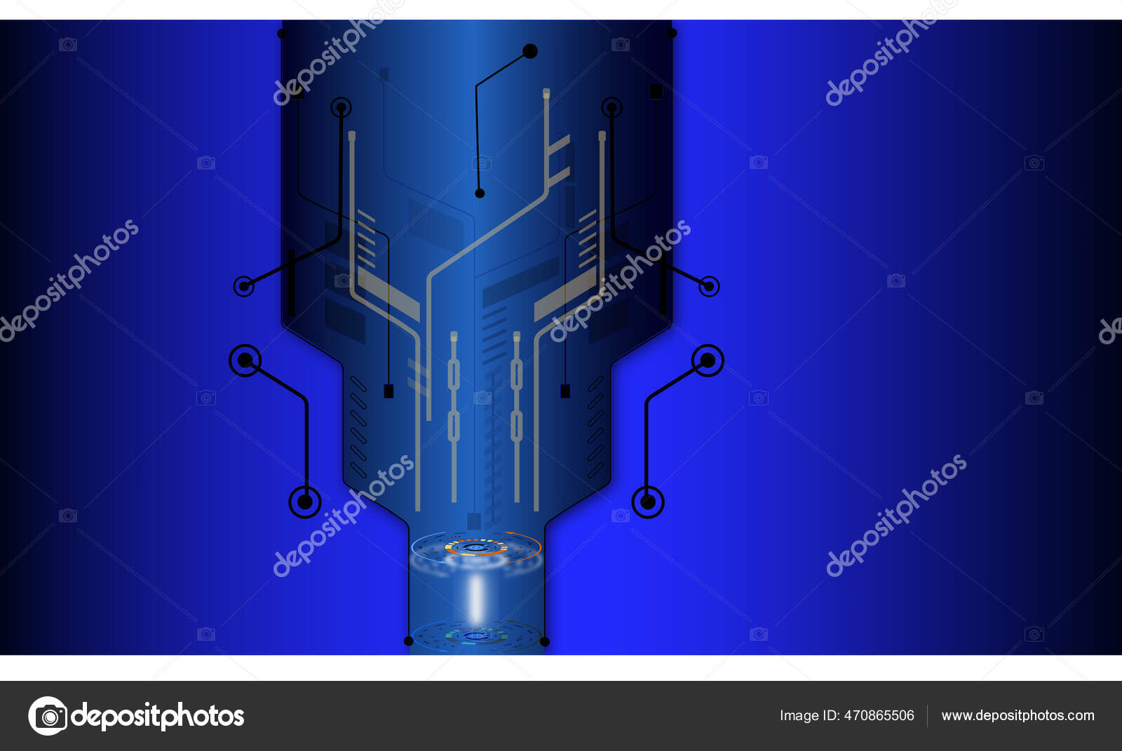 Digital Tech Background with hologram shape vector Stock Vector Image ...