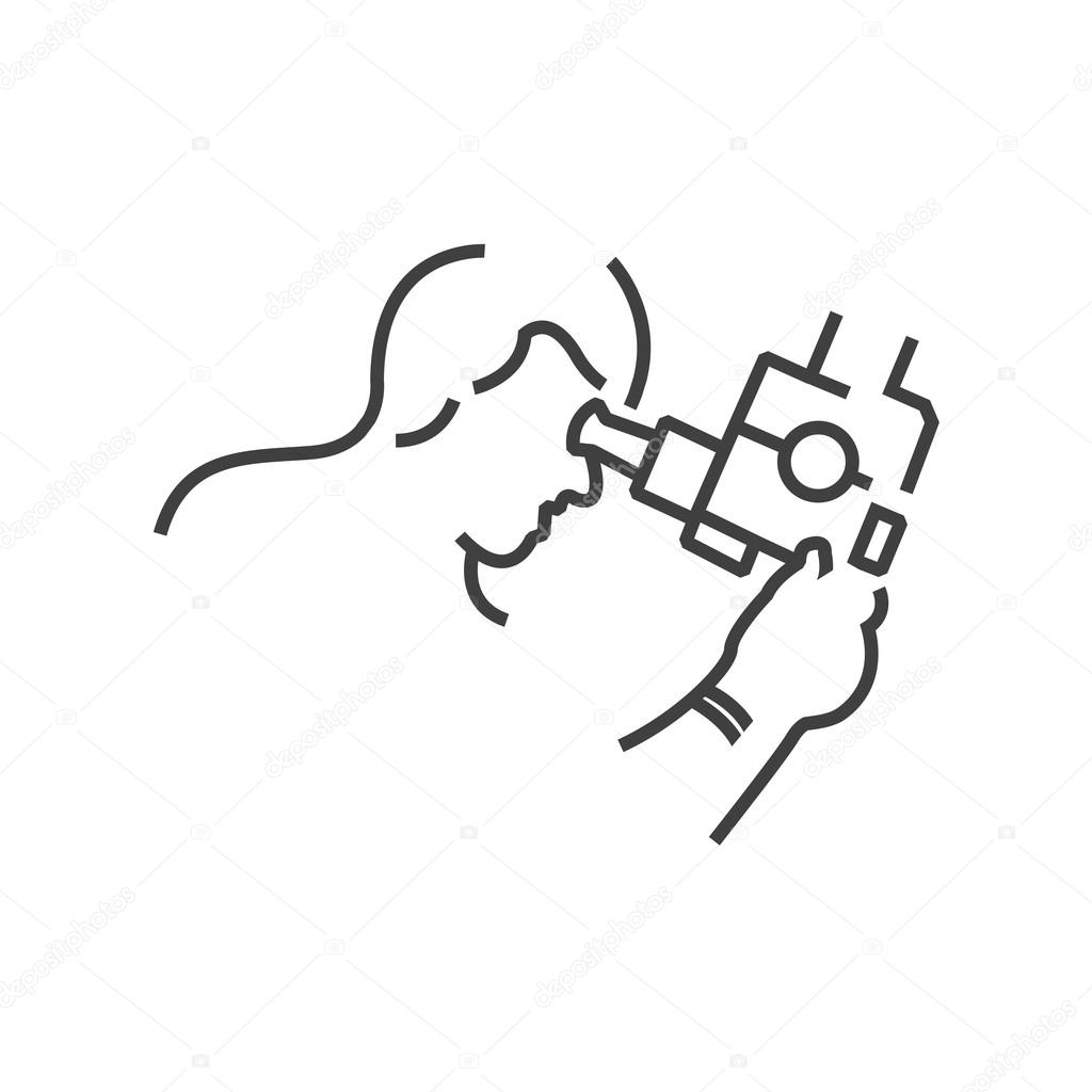 Icon Doctor examination, endoscopic, line icon Style Stock Vector Image ...