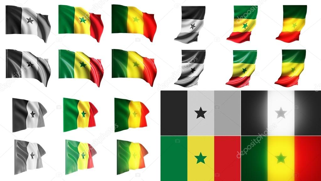 Senegal flags waving styles small size set — Stock Photo © foxroar ...