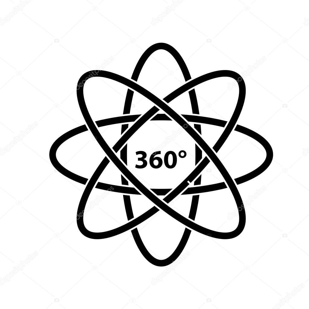 Ángulo 360 grados signo icono. Geometría símbolo matemático. 2022