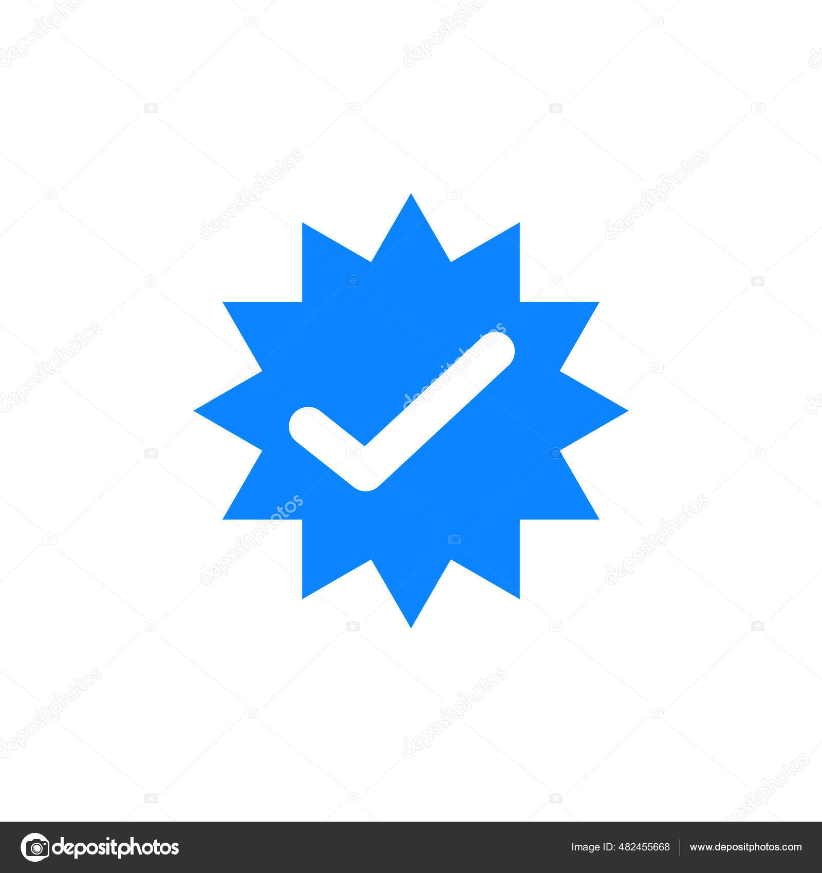 Blue Check Mark Icon Design Profile Verified Badge — Stock Photo ...