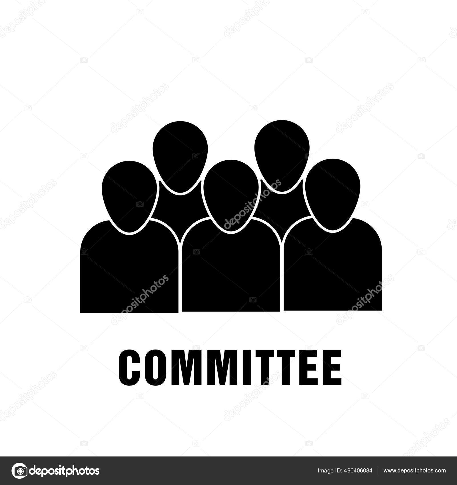 Group Committee Icon Jurors Linear Sign White Background — Stock Photo ...
