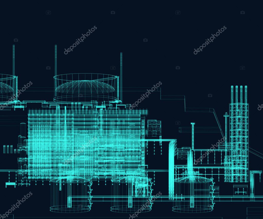 El territorio de la planta de GNL. El proyecto se ejecuta con líneas de ...
