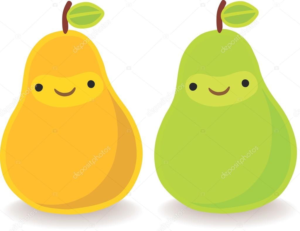Una pera de dibujos animados lindo. una adición saludable a cualquier ...