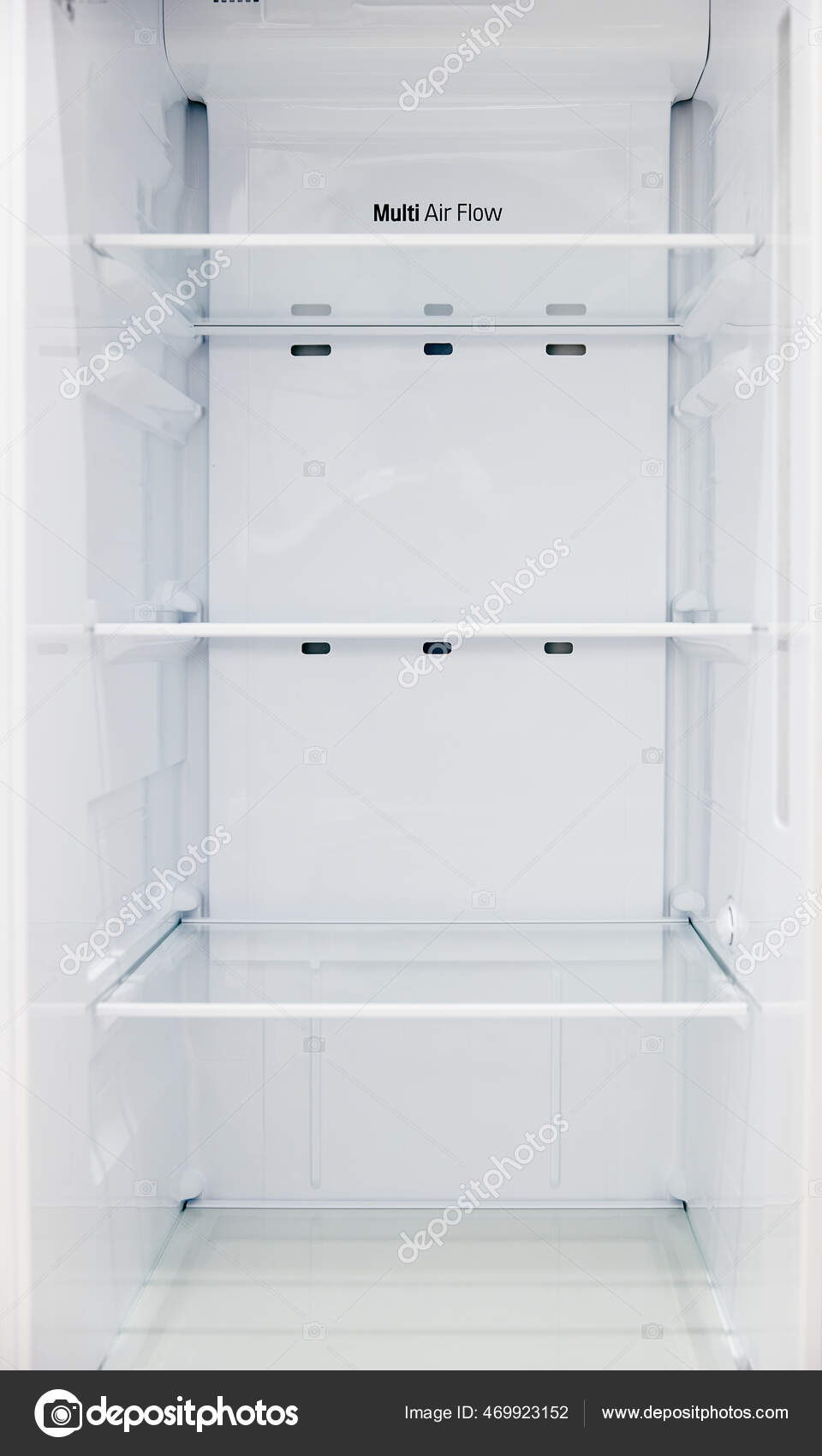 An empty refrigerator. Inside an empty, clean refrigerator, a ...