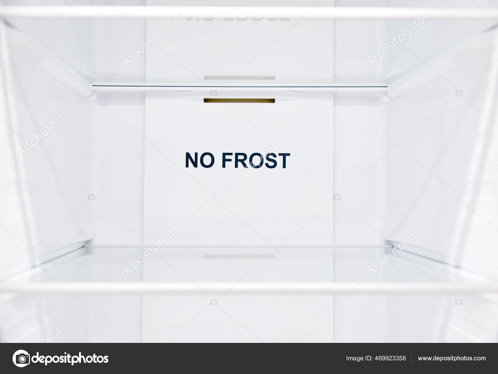 An empty refrigerator. Inside an empty, clean no frost refrigerator, a ...