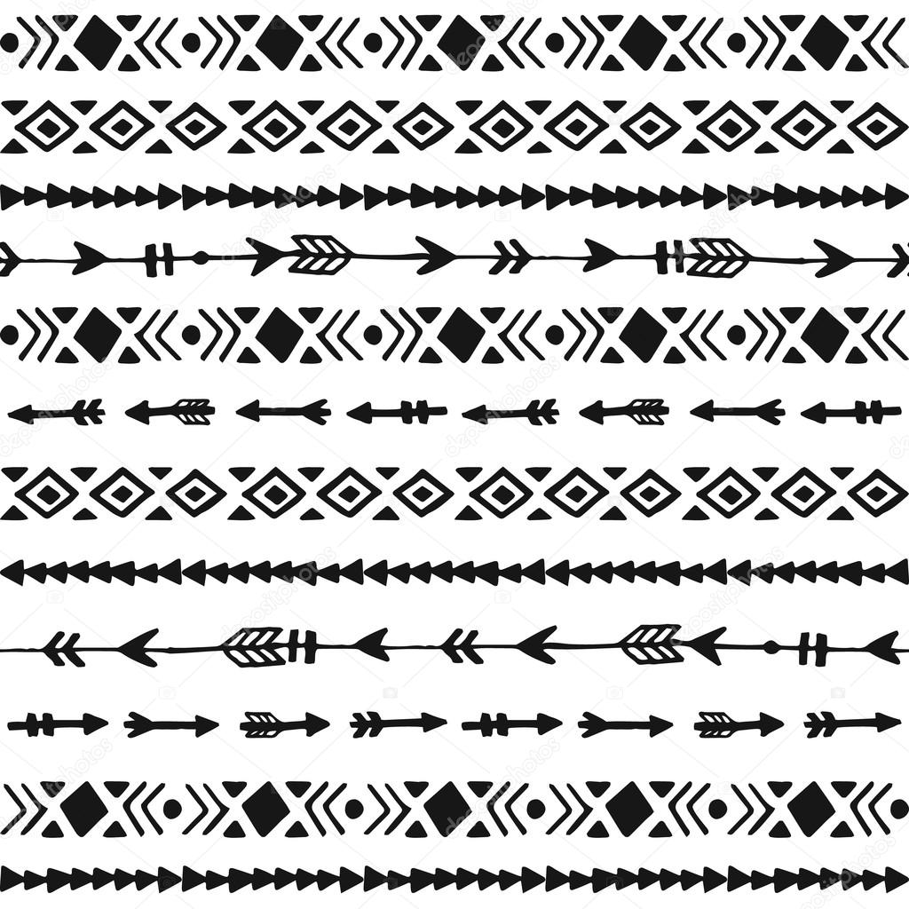 Tribal hand drawn bacground Stock Vector by ©tatishdesign 76555625